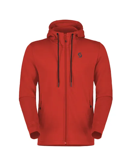 Sweat à capuche Homme TECH ZIP HOODY Rouge Magma - Ref 403285-7373