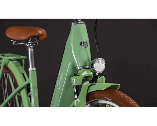 Vélo urbain électrique ARUBA HYBRID 600 Cactus/Marron - Ref 114770-001