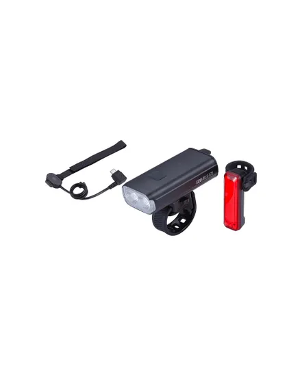 Kit d'éclairage avant/arrière STRIKEDUO 1600 COMBO Noir - Ref BLS-175-001