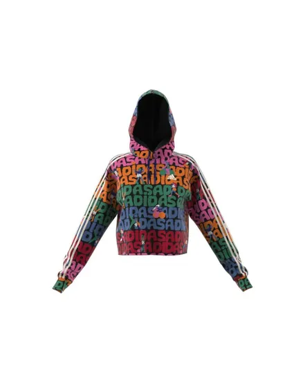 Sweat a capuche manches longues Femme Adidas FARM HOODIE Noir Sport ...