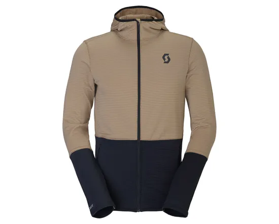 Sweat zippé à capuche Homme DEFINED LIGHT Beige/Noir - Ref 424739-7999