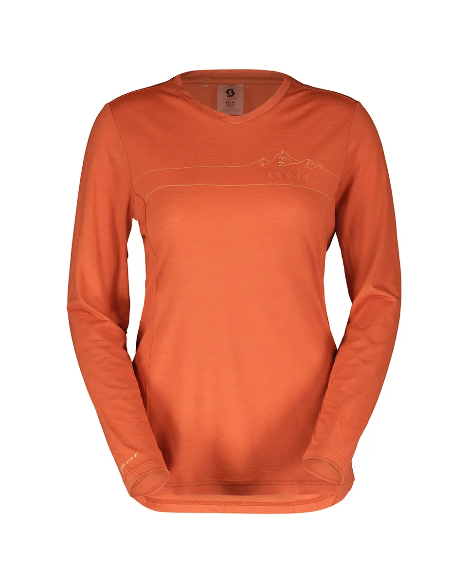 Maillot manches longues Femme DEFINED MERINO Orange - Ref 403185-7539