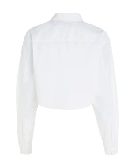 Chemise Femme Ck jeans WOVEN LABEL CROPPED Blanc WAS - Ref J20J222614-YAF