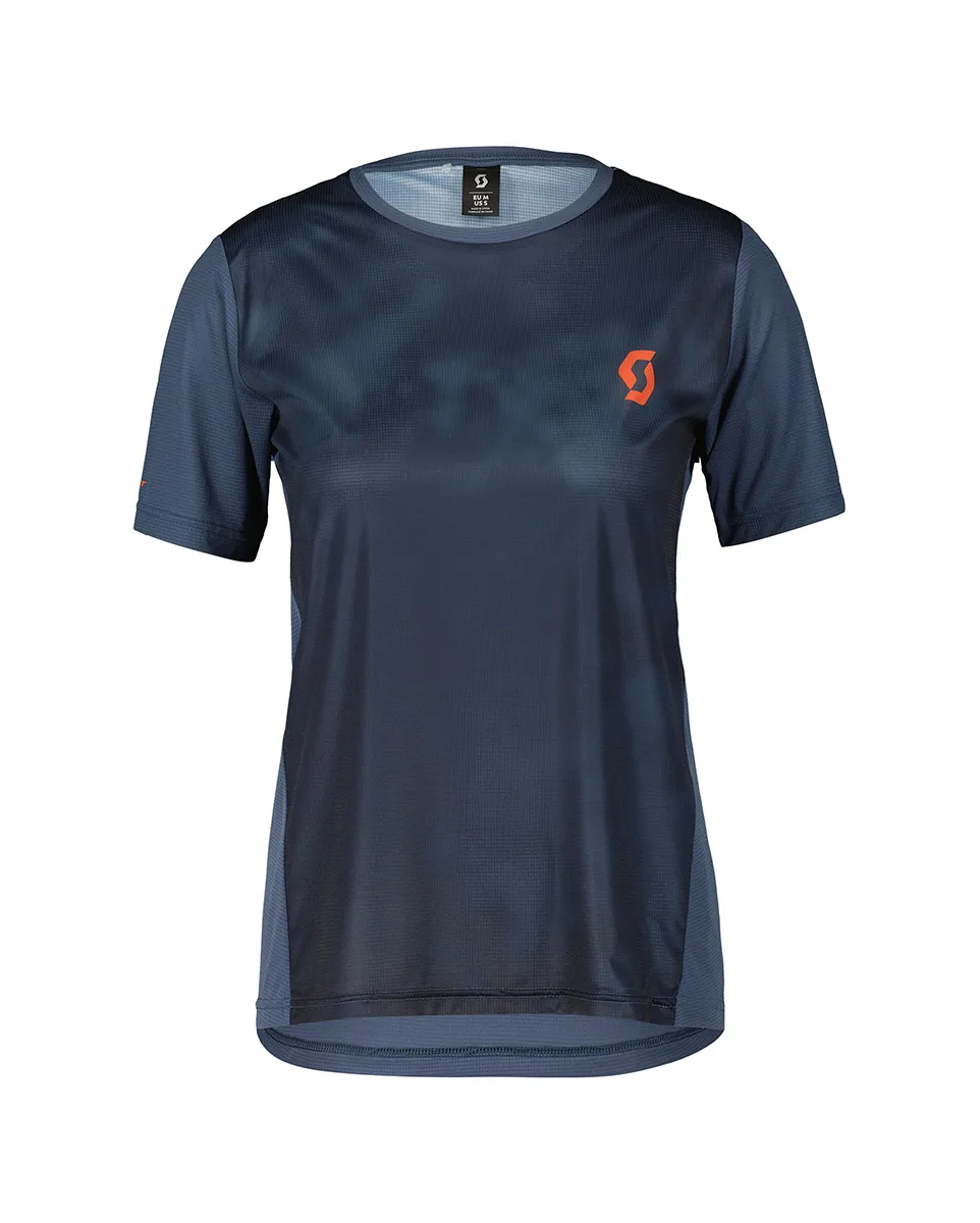 Maillot manches courtes Femme TRAIL FLOW Bleu foncé - Ref 403120-7378