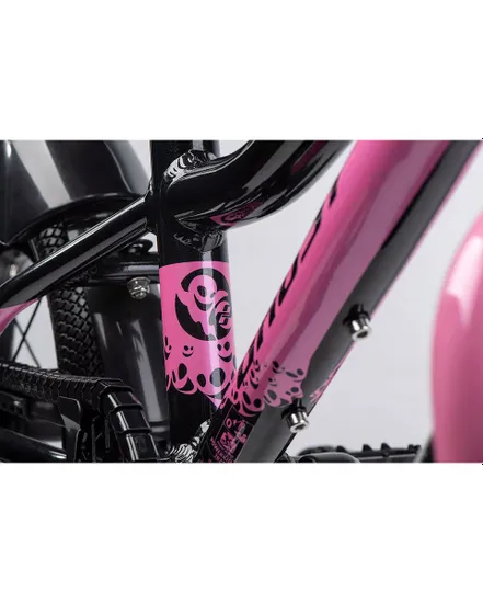Vélo Enfant POWERKID 12 Noir/Rose - Ref 93PK12AL-GPBN2