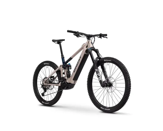 VTT électrique tout suspendu E-RIOT PRO Beige/Bleu - Ref 50ER1-GRBT1