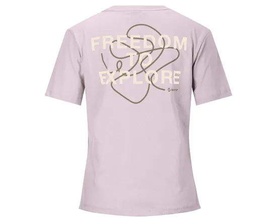 T-shirt manches courtes Femme BACKPRINT Rose - Ref 424723-8140