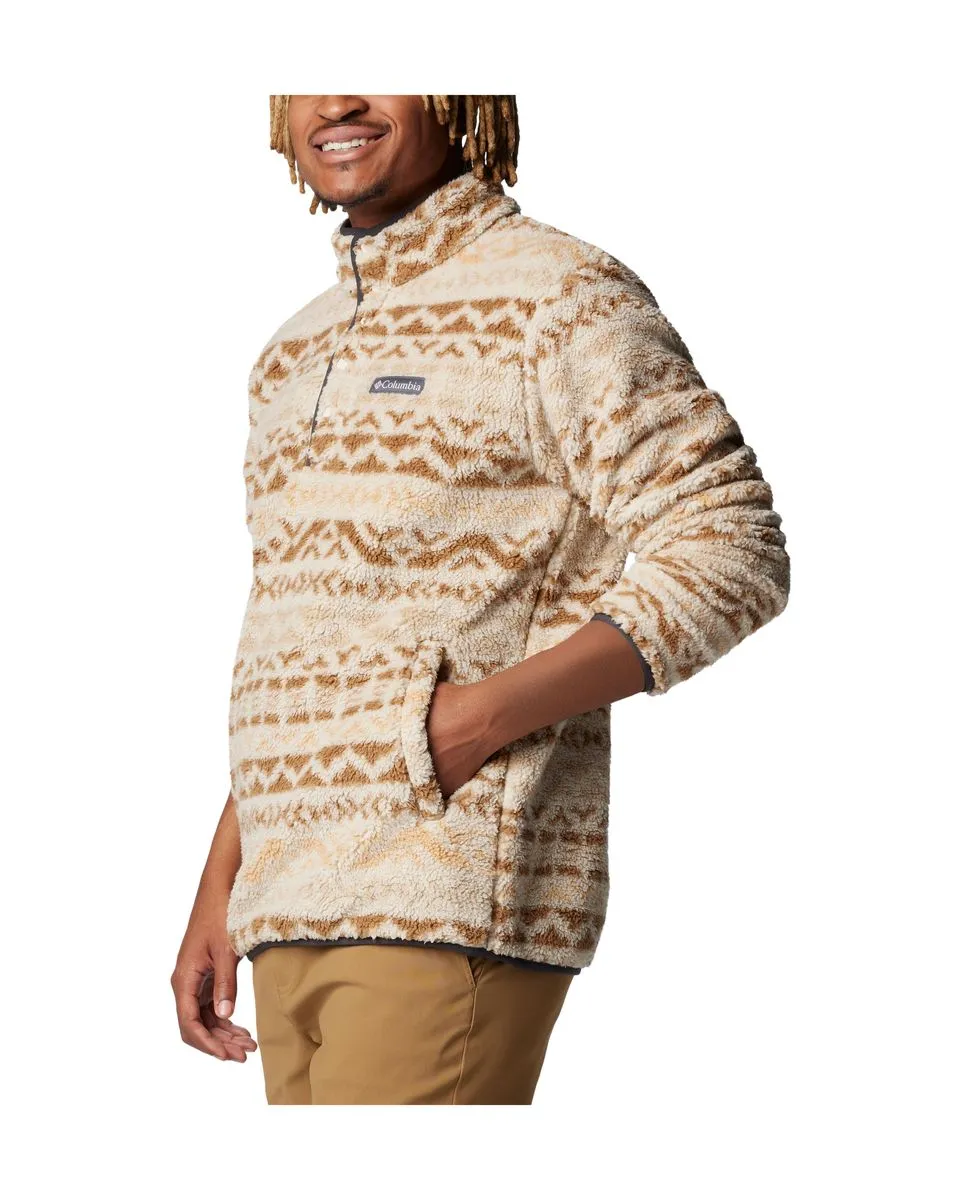Polaire col zip Homme Columbia RUGGED RIDGE HALF SNAP FLEECE Beige ...