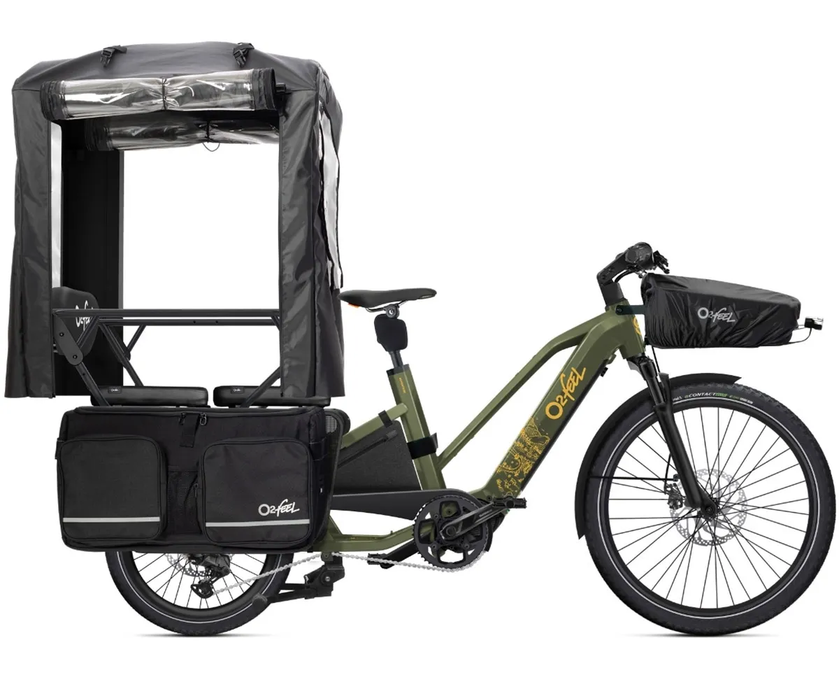 Vélo électrique cargo EQUO ADVENTURE 5.1 540 Wh FAMILY EXTRA PACK Vert ...