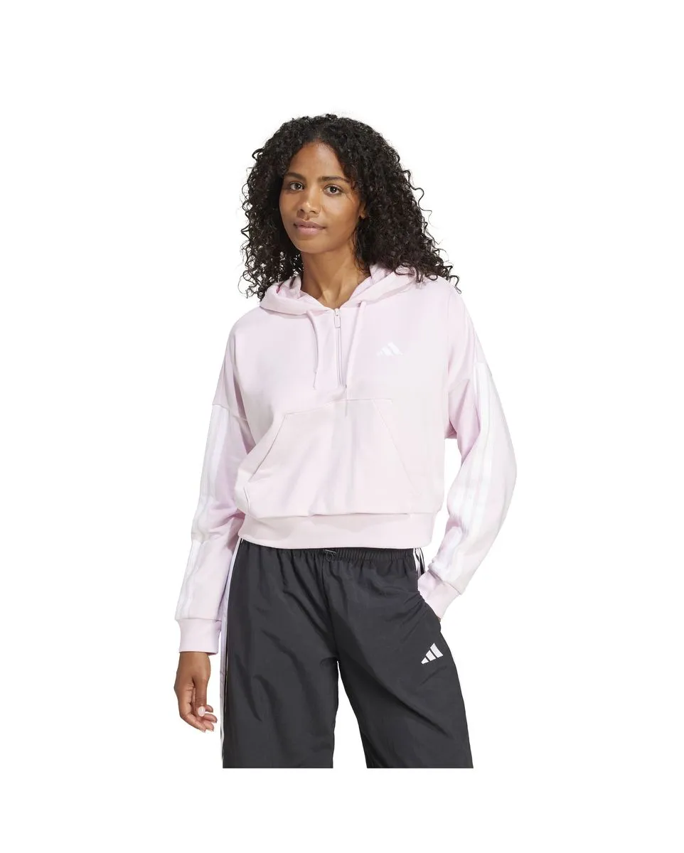 Sweat à capuche Femme Adidas W 3S FT QZ HD Rose Sport 2000 - Ref JN1943