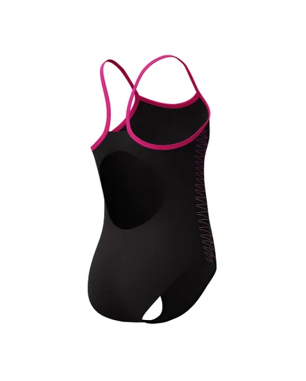 Maillot de bain Fille Speedo ECO PLAST PLAC THINSTR MUSCLEB BLA/PIN ...
