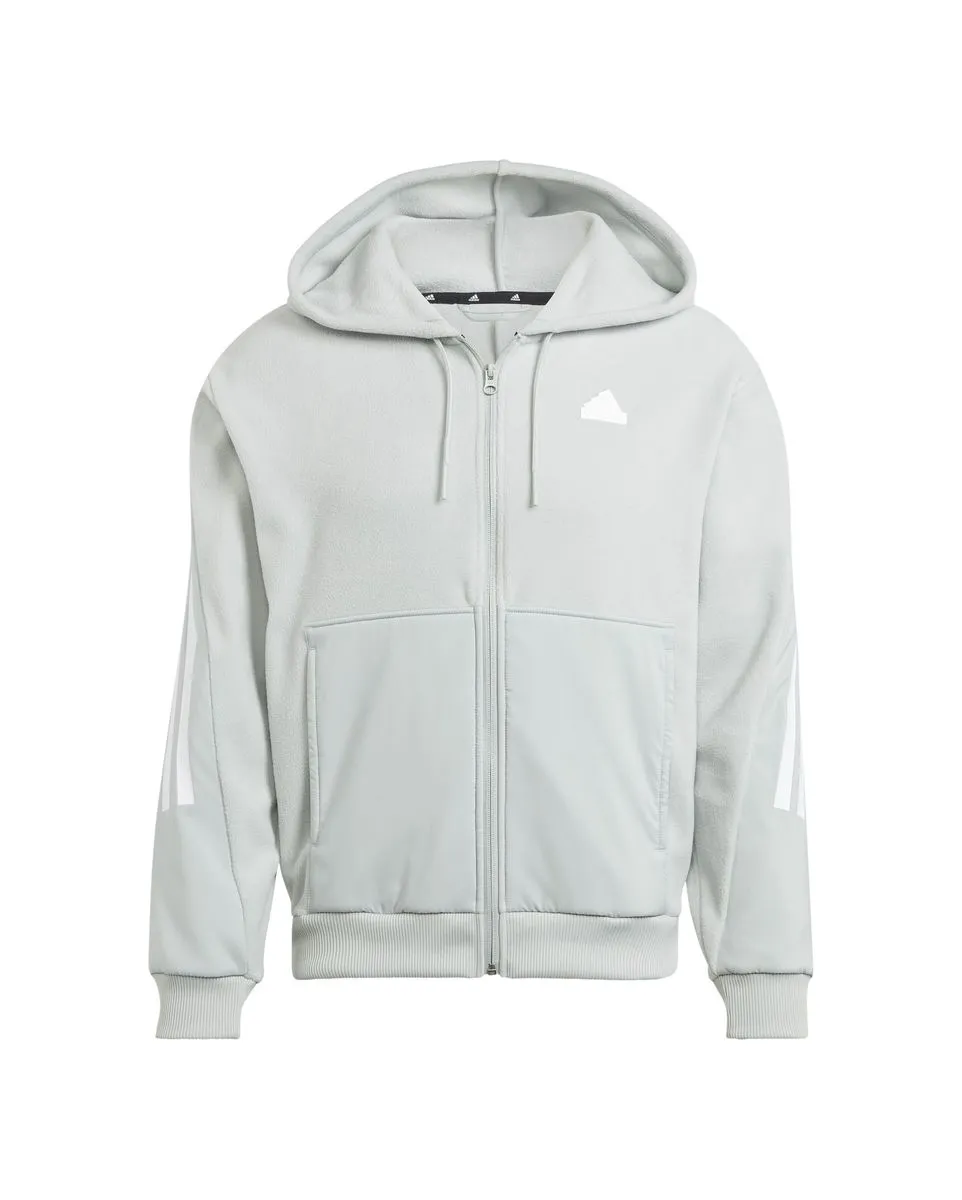 Sweat zip Unisexe Adidas M FI 3S FZ Q4 Gris Sport 2000 - Ref IJ8862