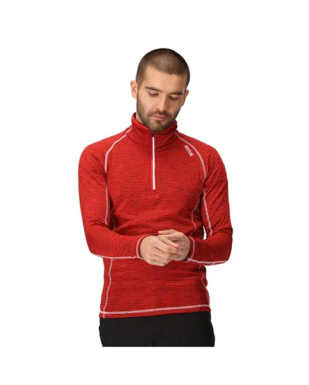 Haut col zip Homme Regatta Yonder Rouge Sport 2000 - Ref RMT172-32M