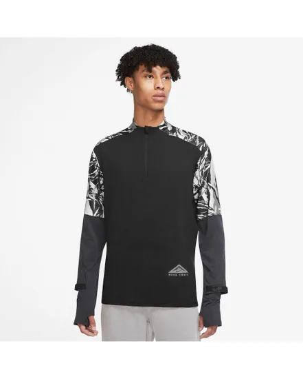 Sweatshirt manches longues Homme Nike M NK DF TRAIL ELMNT TOP HZ Noir ...