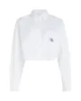 Chemise Femme Ck jeans WOVEN LABEL CROPPED Blanc WAS - Ref J20J222614-YAF