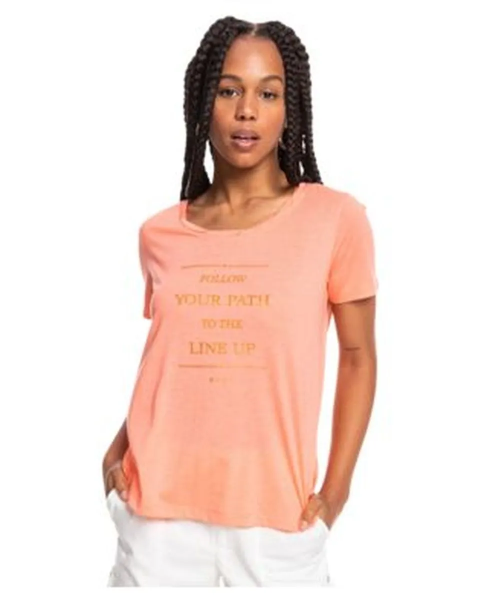 T-shirt manches courtes Femme Roxy CHASINGTHESWELL J TEES Rose Sport ...