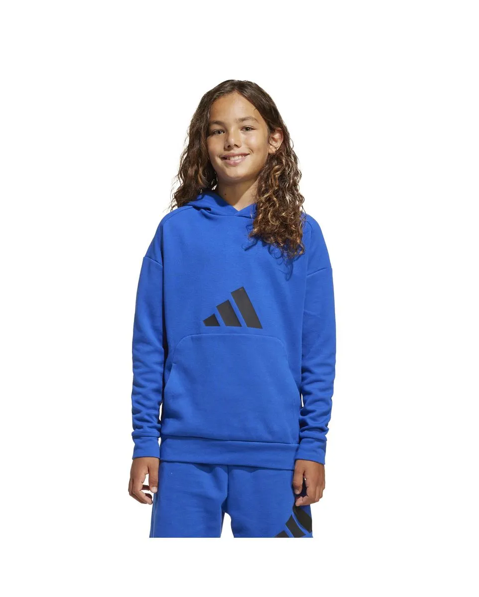 Sweat à capuche Enfant Adidas J FI LOGO HD Bleu Sport 2000 - Ref JJ4787