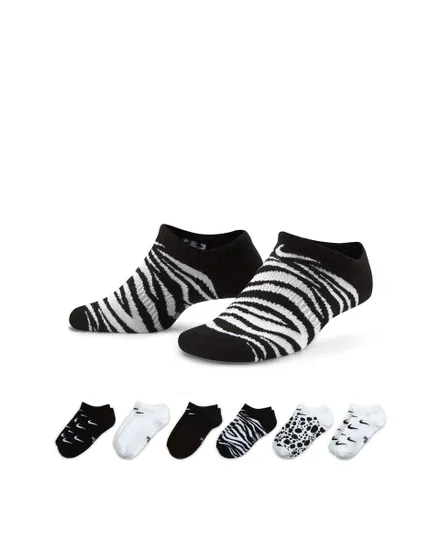 1 lot de 6 paires de chaussettes (3 noirs / 3 blanches) Enfant Nike Y ...
