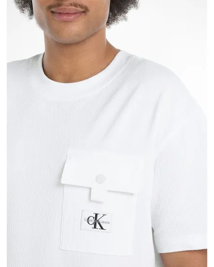T-shirt Homme Ck jeans TEXTURE POCKET SS TE Blanc WAS - Ref J30J325214-YAF