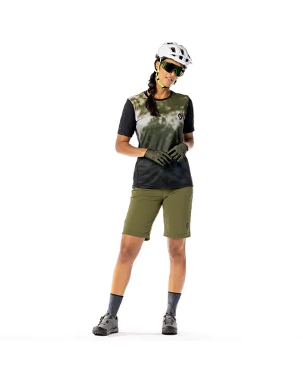Short Femme TRAIL FLOW AVEC PAD Vert Sapin - Ref 280390-7340