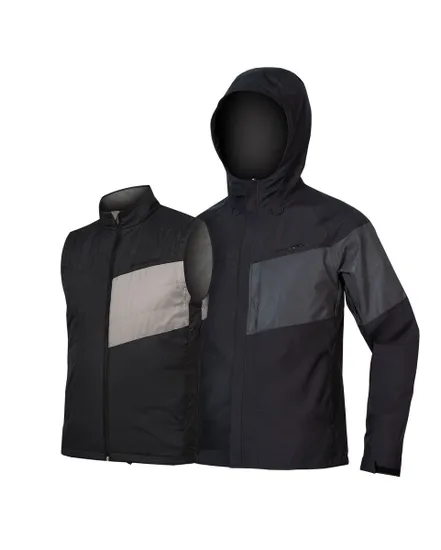 Veste 3-en-1 imperméable Homme URBAN LUMINITE II Noir - Ref E9166-BK