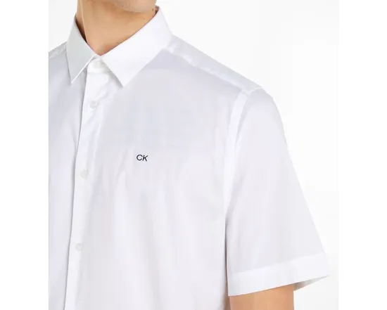 Chemise Homme Calvin klein POPLIN STRETCH S/S R Blanc WAS - Ref ...