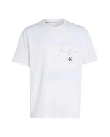 T-shirt Homme Ck jeans TEXTURE POCKET SS TE Blanc WAS - Ref J30J325214-YAF