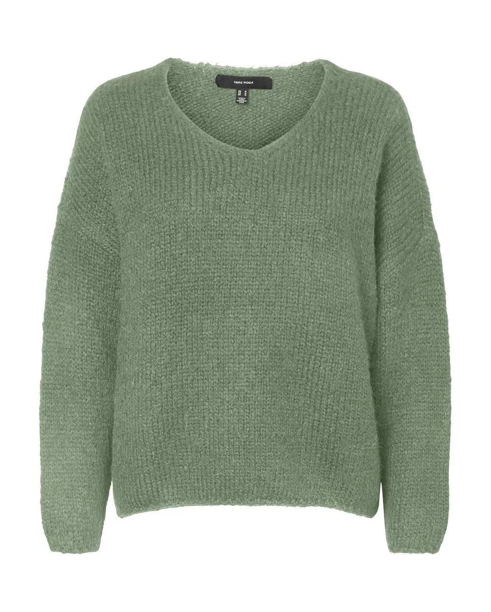 Pull manches longues Femme Vero moda VMDARYA LS V-NECK BLOUSE FR Vert ...