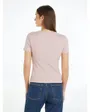 T-shirt Femme Ck jeans WOVEN LABEL RIB V-NE Rose WAS - Ref J20J223274-TF6
