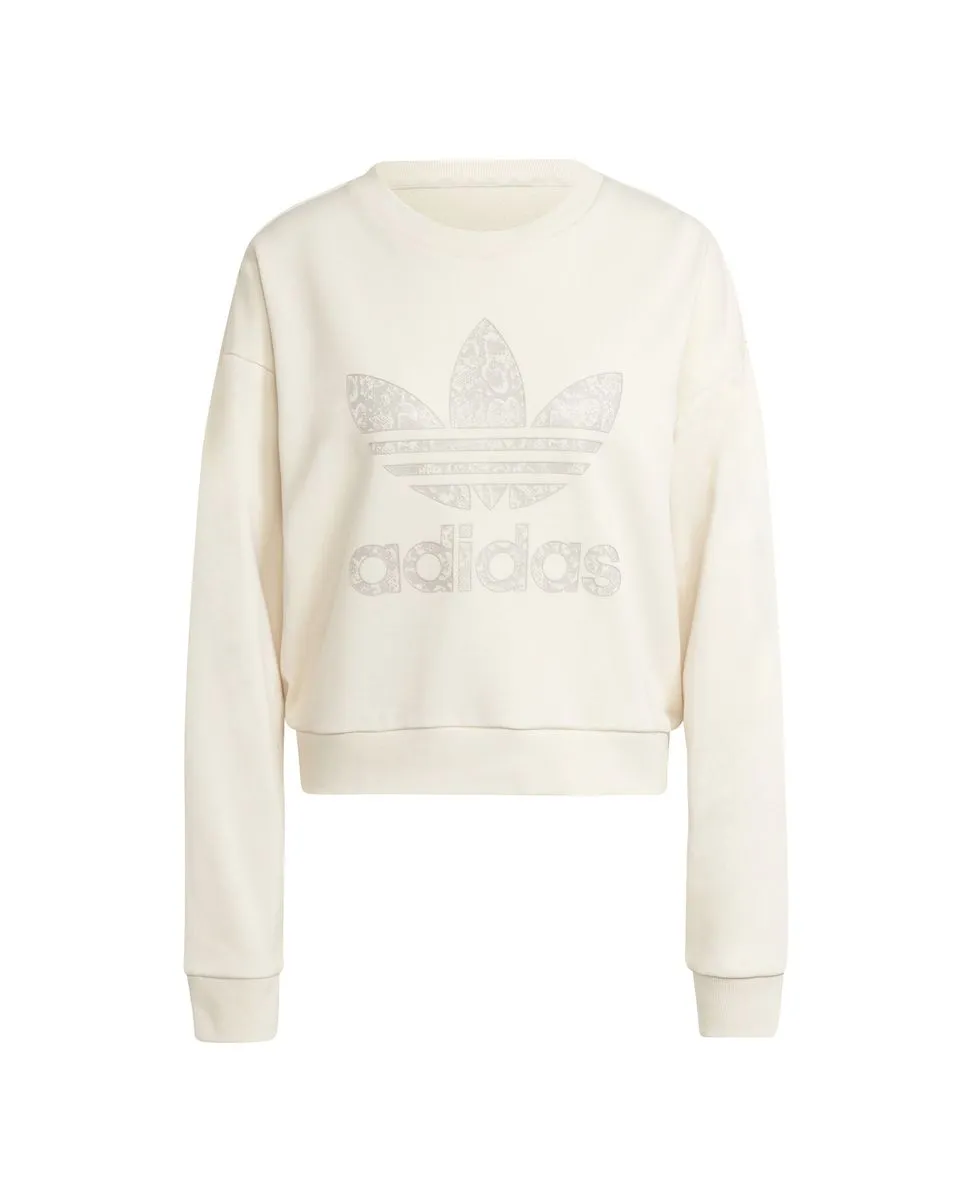 Sweat Femme Adidas SNAKE CREW Beige Sport 2000 - Ref JC8329