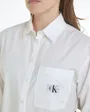 Chemise Femme Ck jeans WOVEN LABEL CROPPED Blanc WAS - Ref J20J222614-YAF