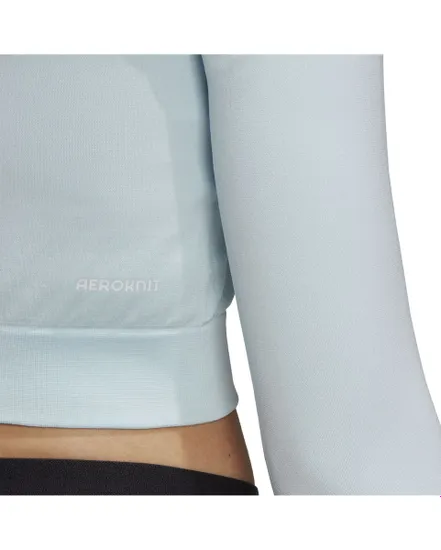 T-shirt manches longues Femme Adidas W SML FIT LS Bleu Sport 2000 - Ref ...