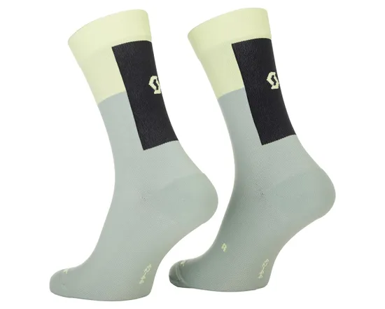 Chaussettes Unisexe BLOCK STRIPE CREW Gris/Jaune Acide - Ref 409453-8244