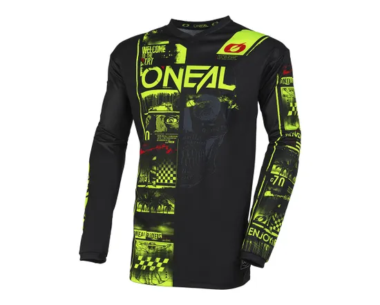 Maillot manches longues Homme ELEMENT ATTACK Noir/Jaune Néon - Ref E004 ...
