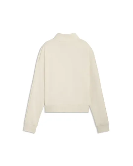Sweat col zip Femme Puma PUMA CLASS RELAXED HALF-ZIP CREW Beige Sport ...