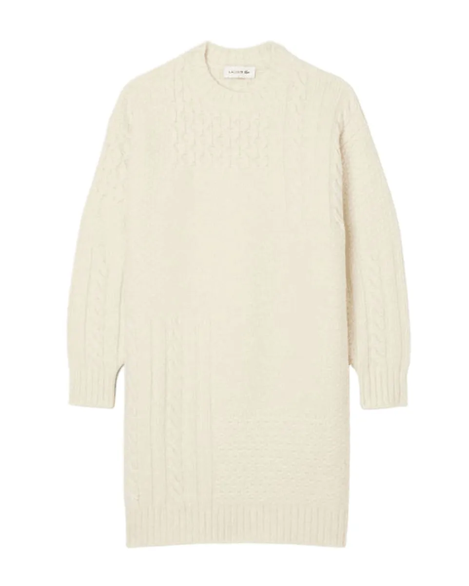 Robe Hiver Lacoste Femme Cosy Effet Patchwork En Laine Douce Ref