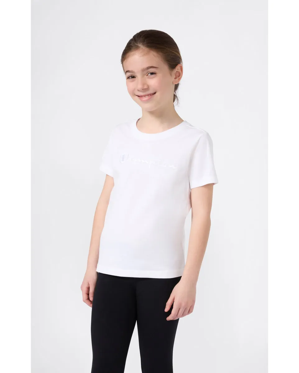 T-shirt Fille Champion SS TEE Blanc Sport 2000 - Ref 405246-WW001