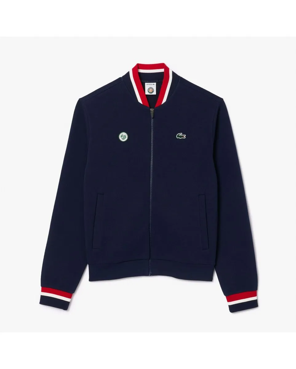 Veste zip Homme Lacoste SWEATSHIRT ROLAND GARROS BALL KIDS Bleu Sport ...